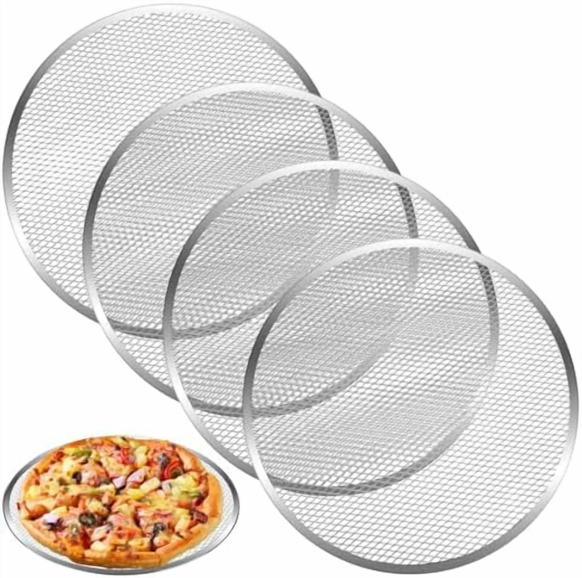 4 Packs Pizza Mesh Screen, 12 Inch Seamless Aluminum Alloy Round Pizza ...