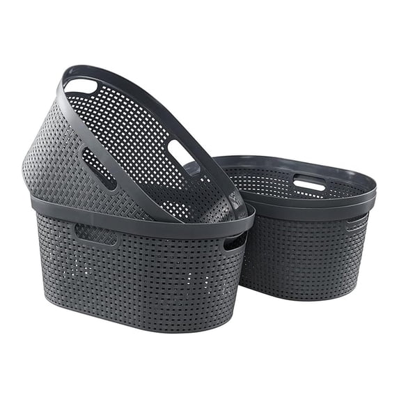 4 Packs Plastic Laundry Clothes Baskets, 40L, Large Laundry Hamper with ...
