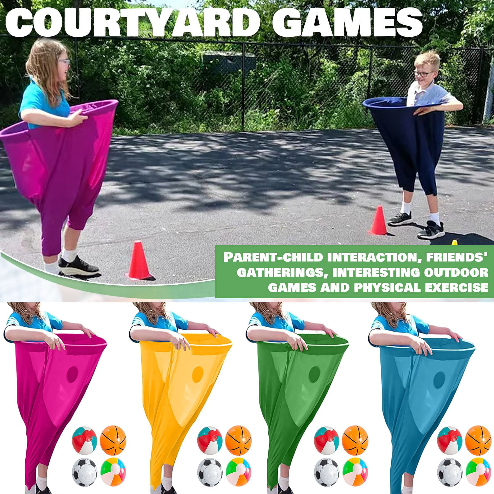 4 Packs Play Granny Pants Yard Game: Comical Team Relay Outdoor Fun ...