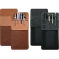 RETON 4 Packs Leather Pocket Protector, Black and Brown Pen Pouch ...