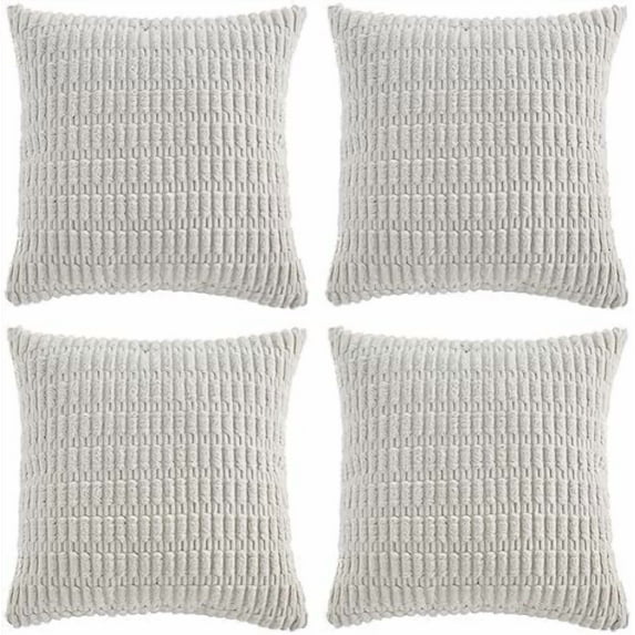 4 Packs Pure White Decorative Throw Pillow Covers 26x26 Inch for Living ...