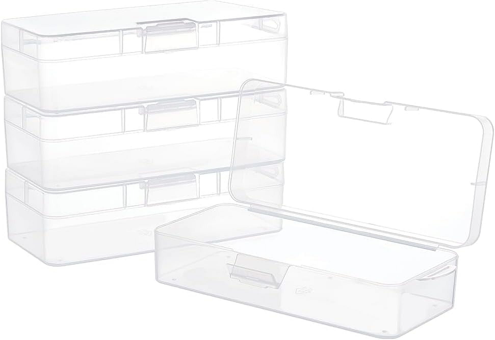 4 Packs Rectangle Plastic Container Box 7x3x1.8inch Clear Storage ...