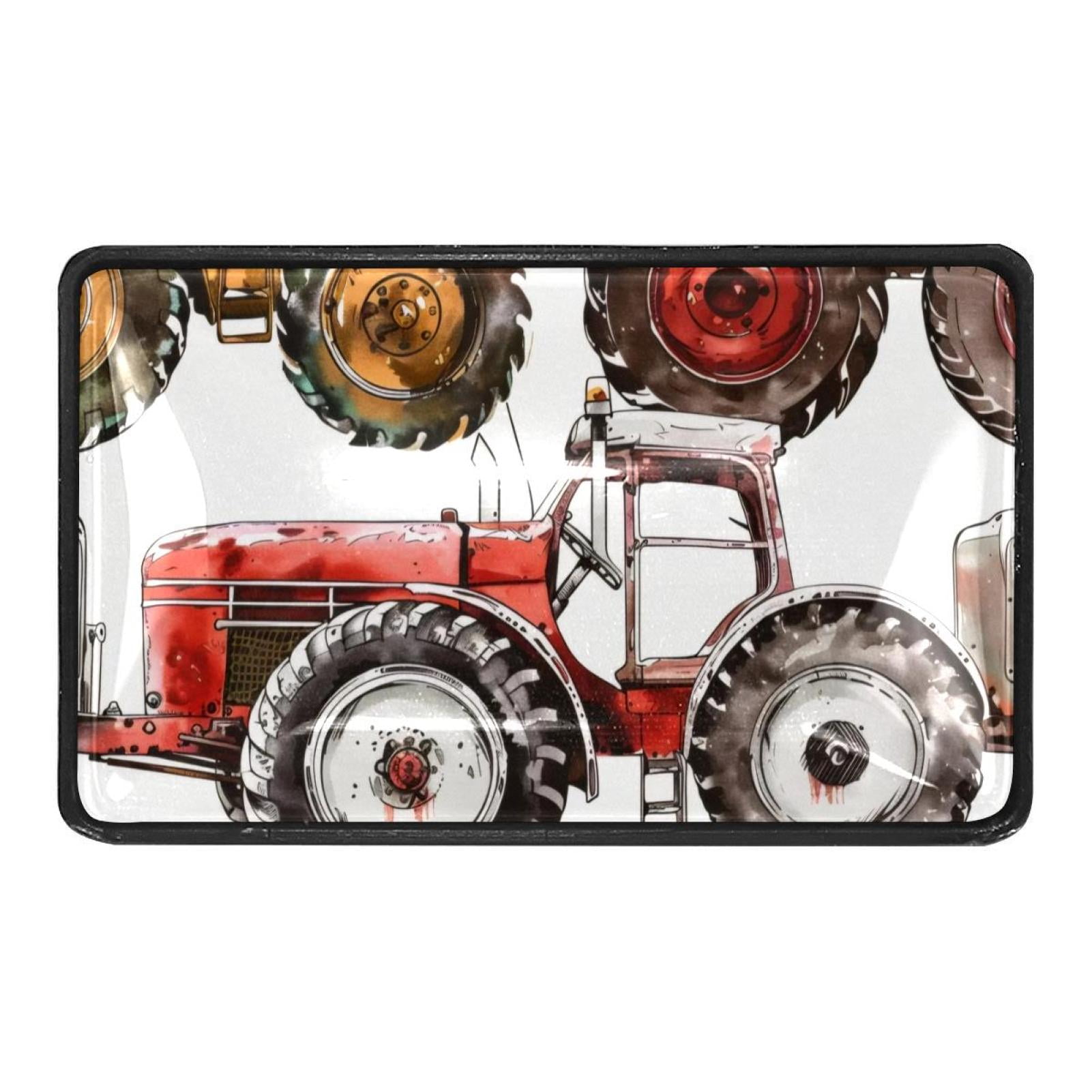4 Packs Red Farm Tractor Crystal Glass Cabinet Knobs Drawer Handles for ...