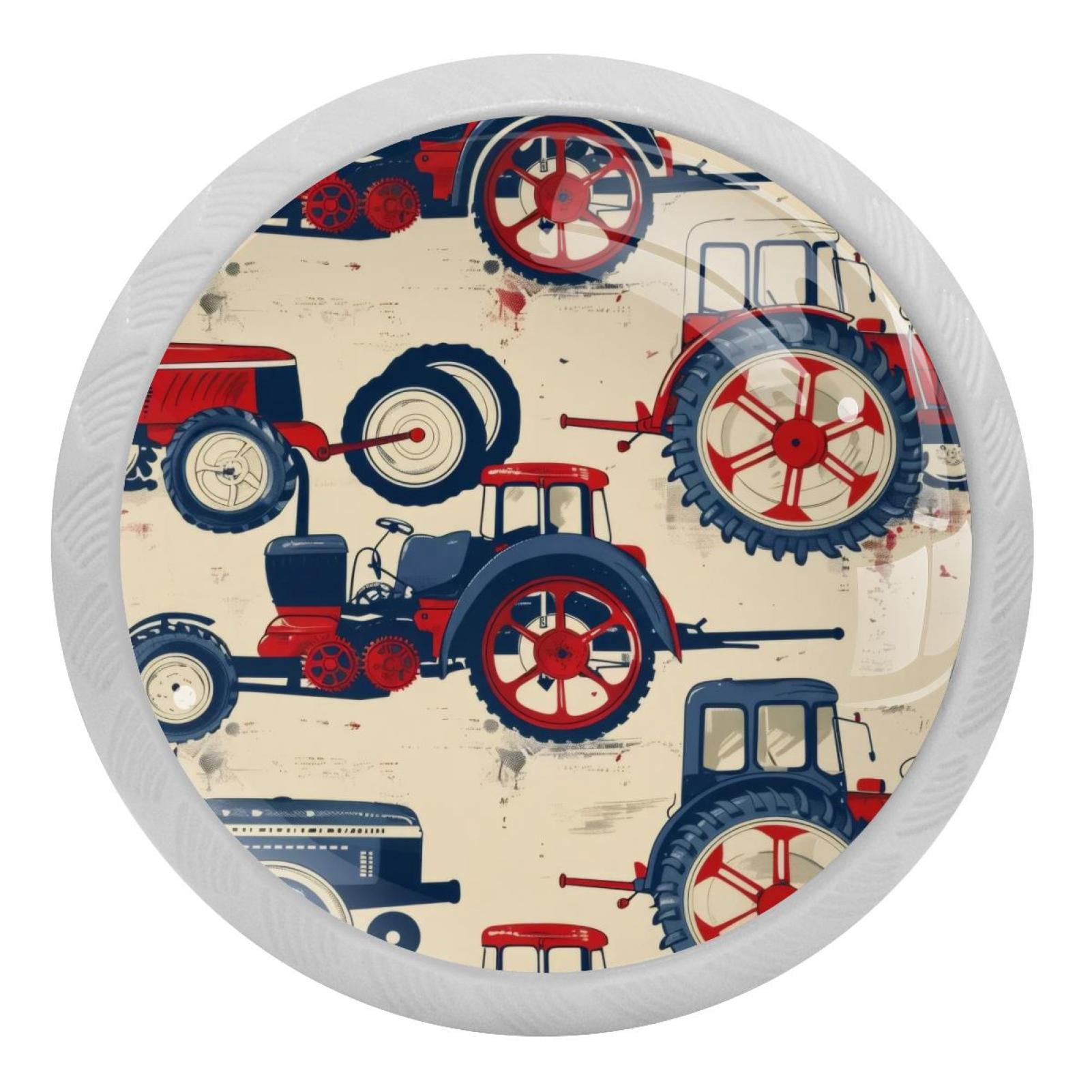 4 Packs Red Tractors Crystal Glass Cabinet Knobs Drawer Handles for ...