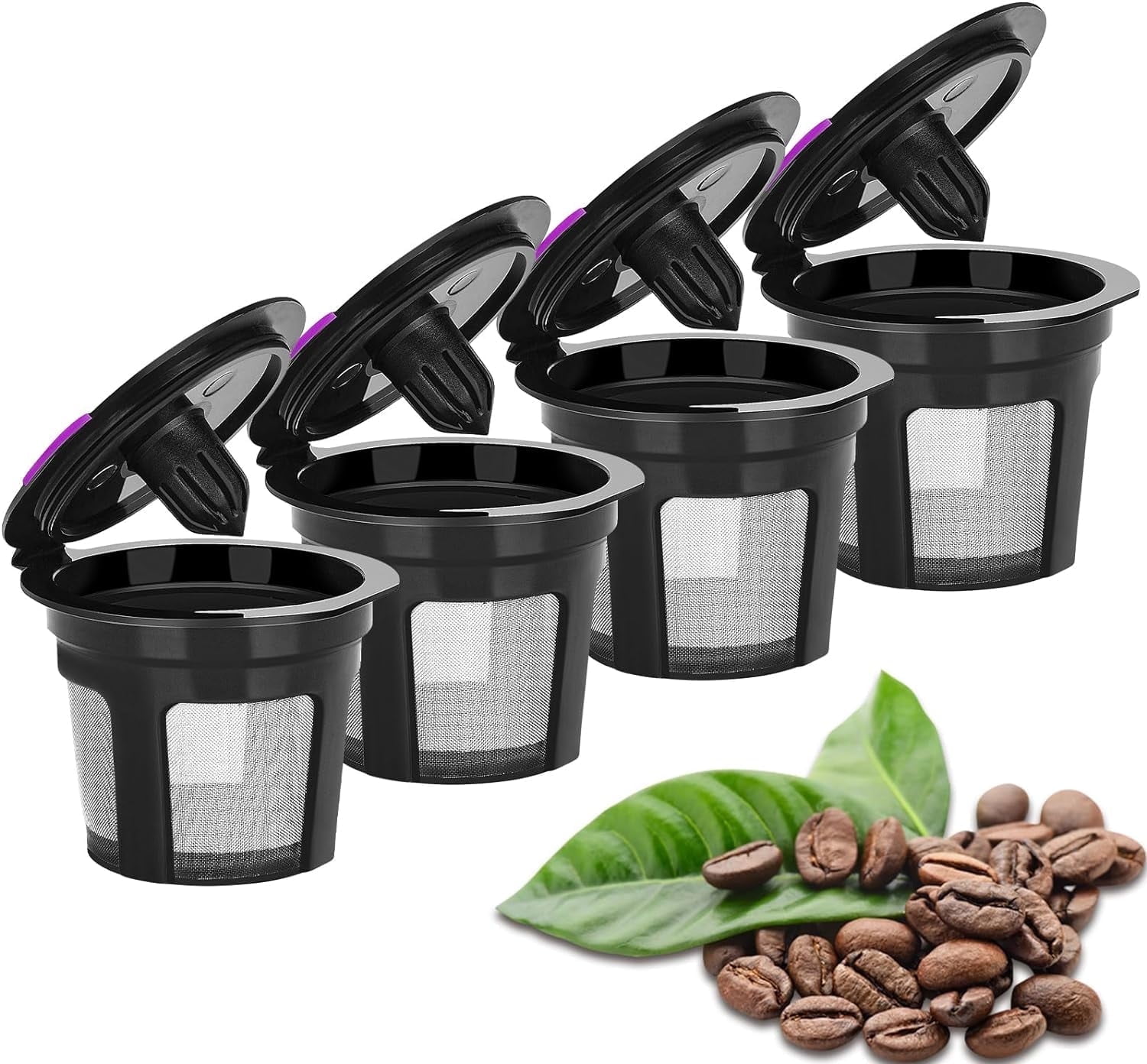 4 Packs Refillable Coffee Pods, Universal Kcup Filters, Eco-Friendly ...