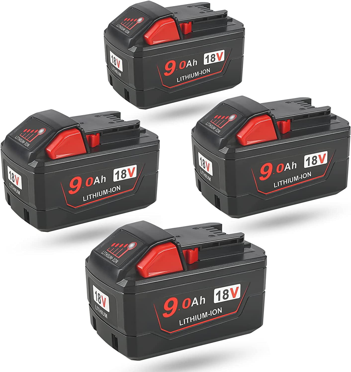 Milwaukee High Output 18V 9.0Ah M18 Battery 4 Packs Replacement with ...