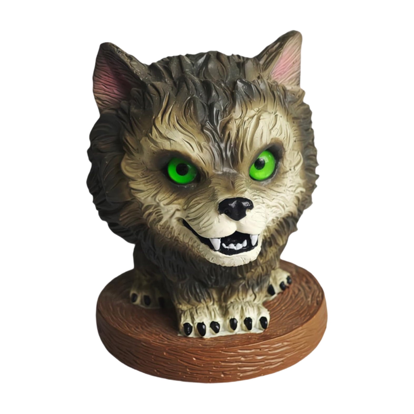 4 Packs Resin Wolf Figurine Howling at Moon with Green Eyes, Mystical ...