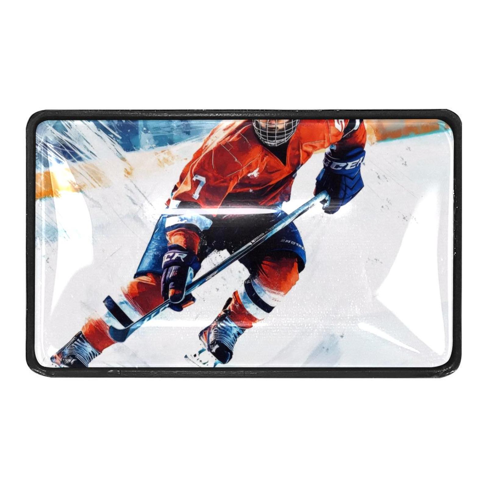 4 Packs Rink Ice Hockey Player Crystal Glass Cabinet Knobs Drawer ...