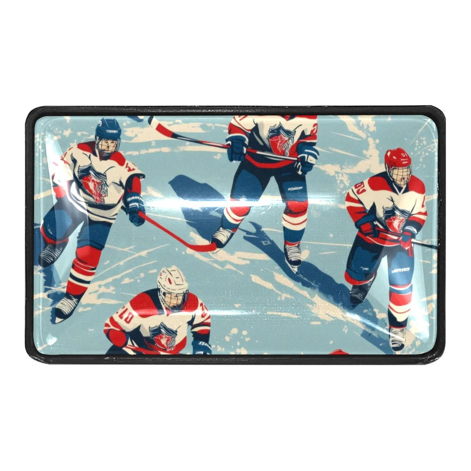 4 Packs Rink Ice Hockey Players Crystal Glass Cabinet Knobs Drawer ...