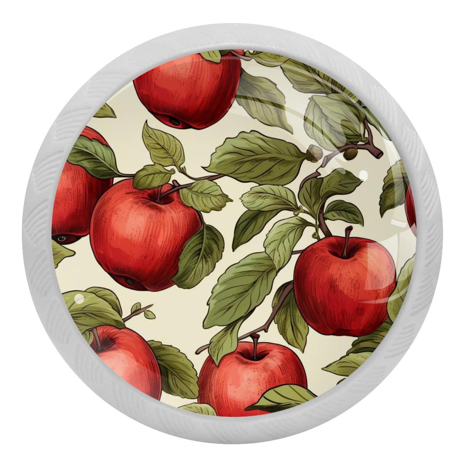 4 Packs Ripen Apples Fluorescence Crystal Glass Cabinet Knobs Drawer ...