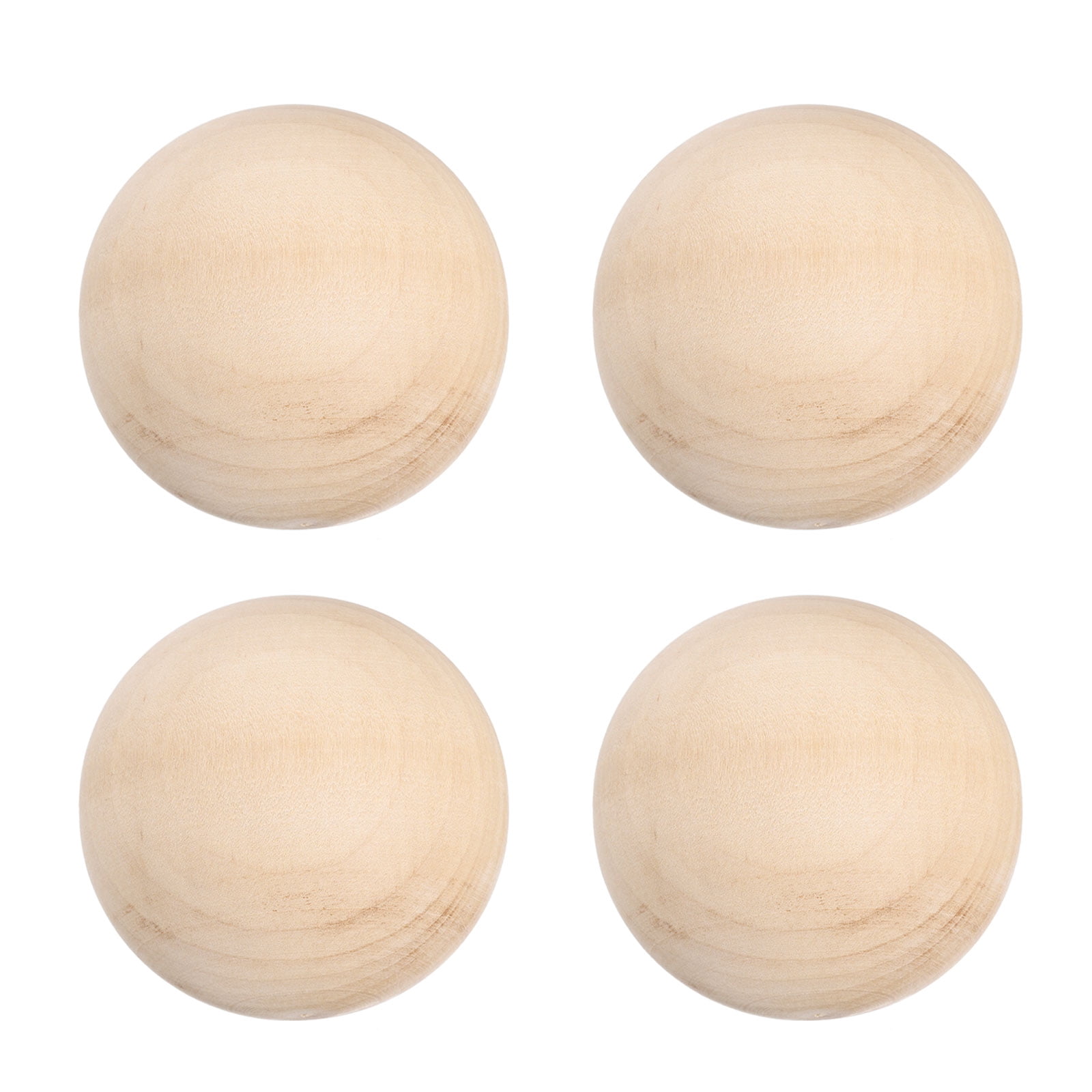 4 Packs Round Wood Balls 70mm Diameter, Natural Wood Craft Balls for ...