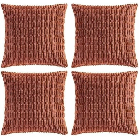 4 Packs Rust Decorative Throw Pillow Covers 26x26 Inch for Living Room ...