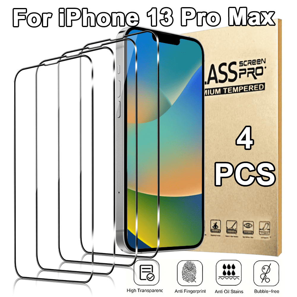 4 Packs Screen Protector for iPhone 13 Pro Max-6.7 Inch, HD Clear ...