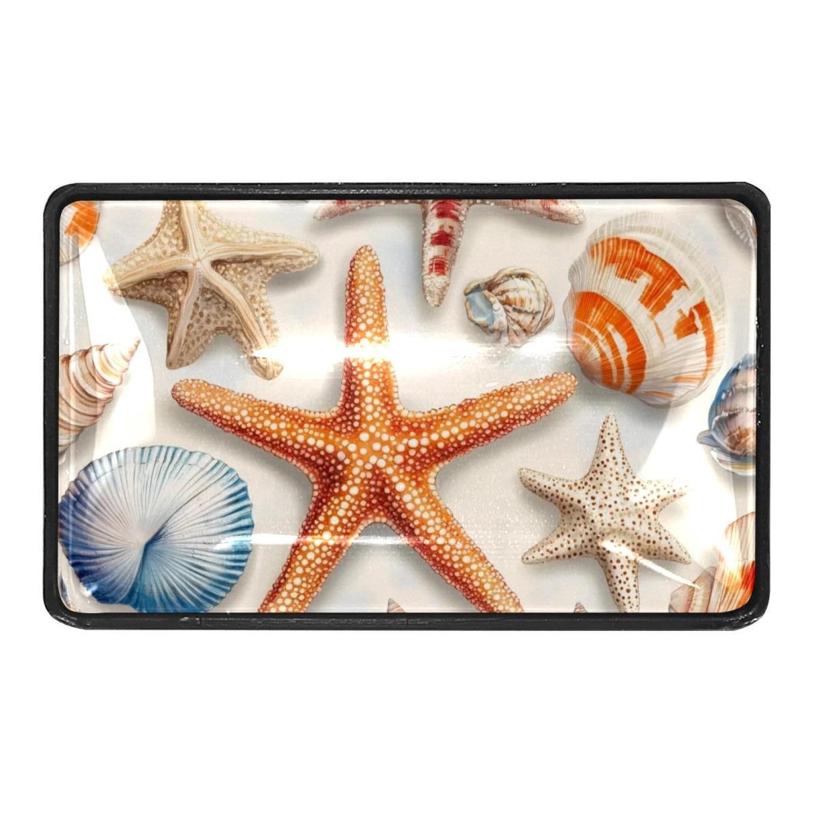 4 Packs Sea Shells Starfish and Conch Crystal Glass Cabinet Knobs ...