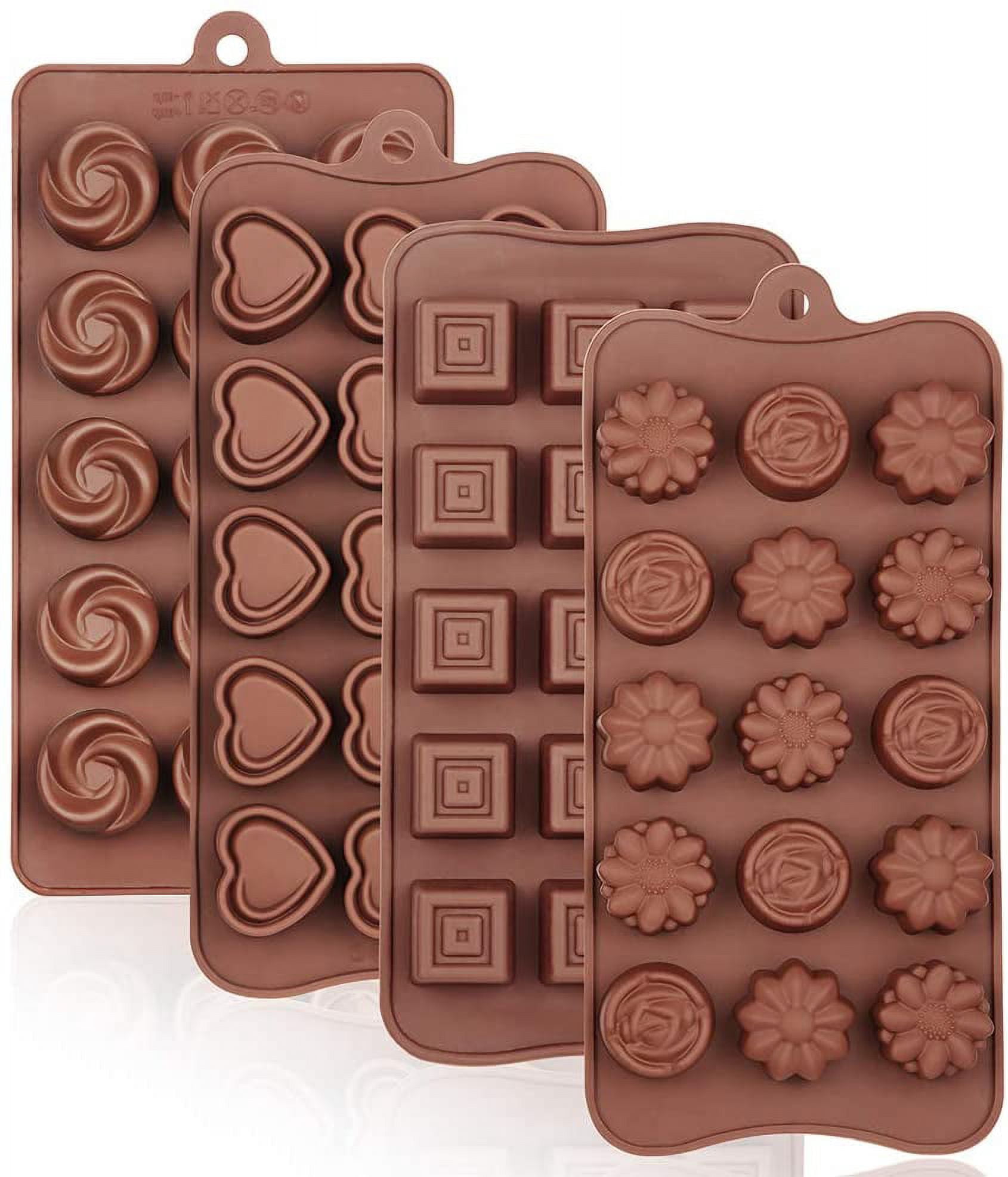 4 Packs Silicone Molds for Chocolate, Food Grade no-stick Baking, candy ...