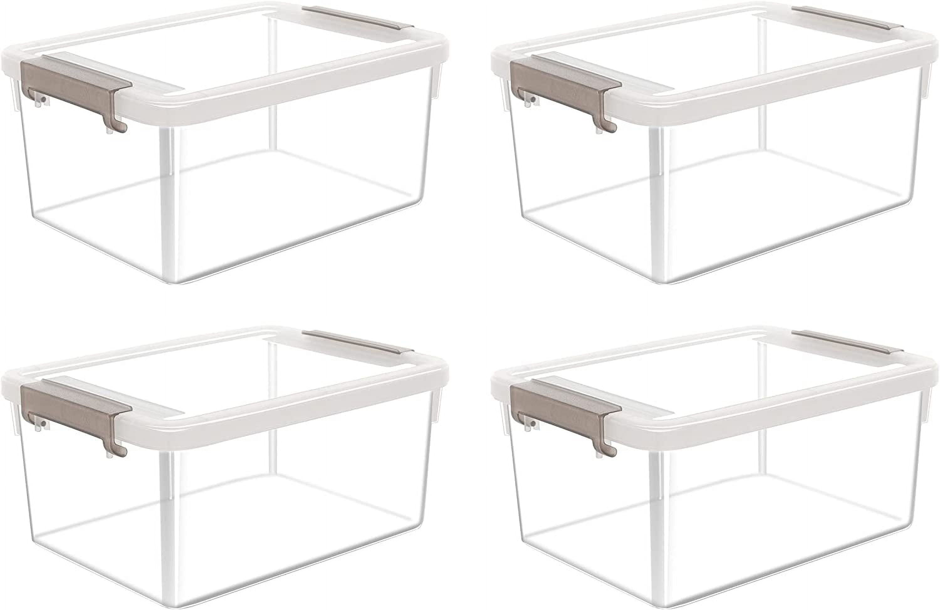 4 Packs Small Storage Bins with Lids 3.2 QT Plastic Storage Containers ...