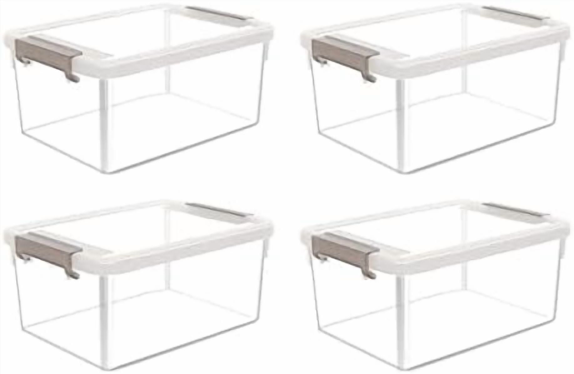 4 Packs Small Storage Bins with Lids 3.2 QT Plastic Storage Containers ...