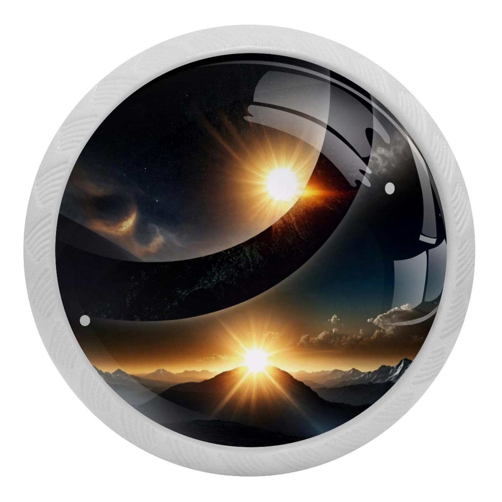 4 Packs Solar Eclipse Crystal Glass Cabinet Knobs Drawer Handles for ...