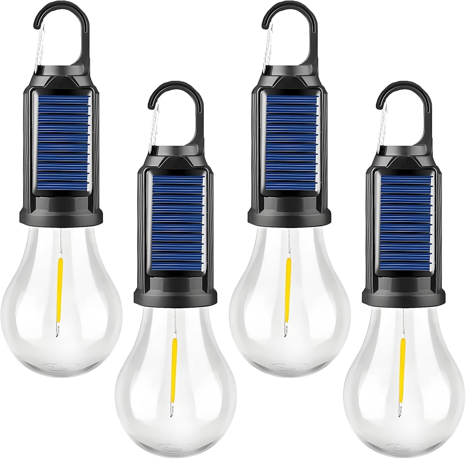 4 Packs Solar Tent Camping Lantern Rechargeable, Portable LED Outdoor ...