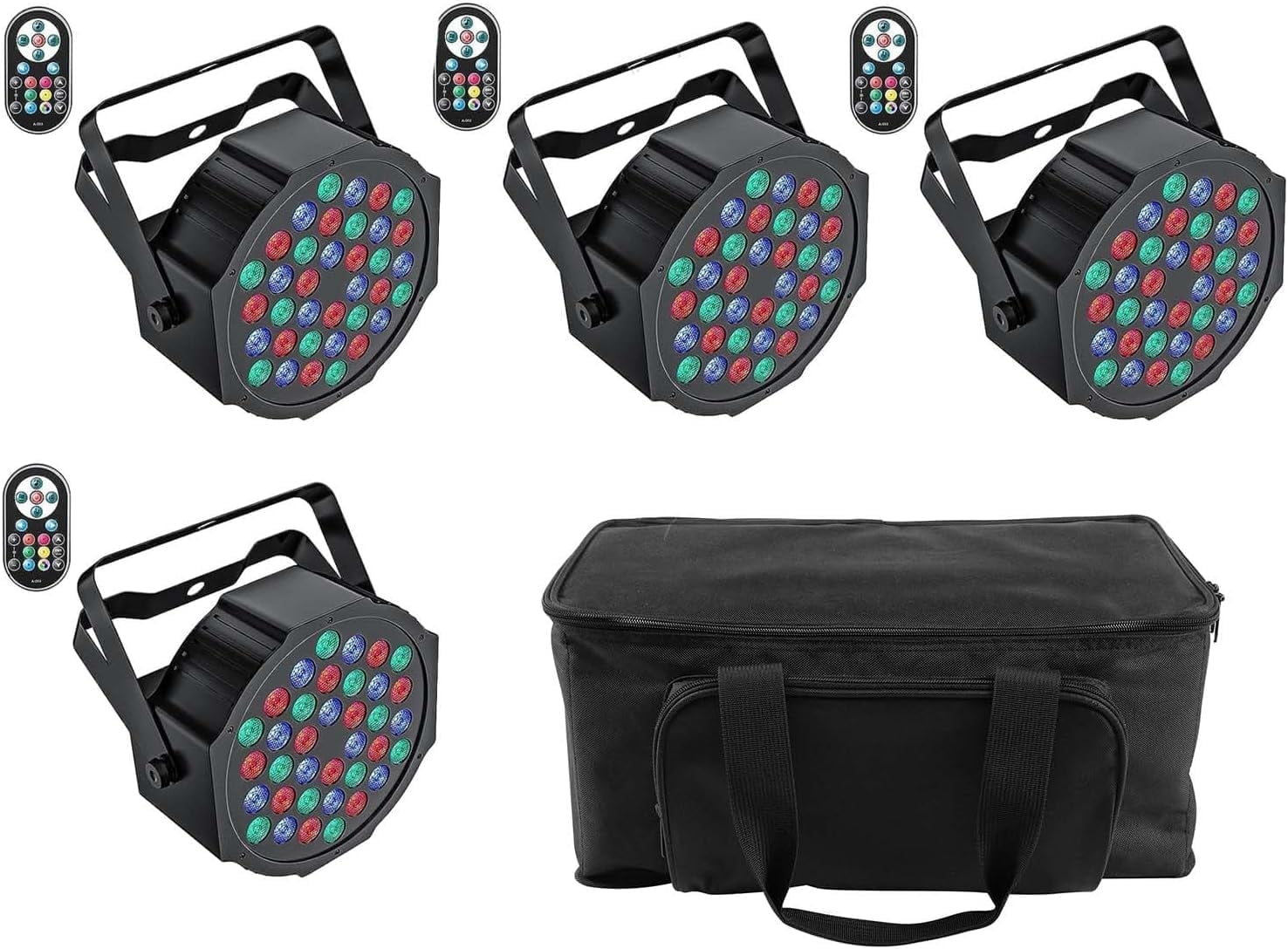 4 Packs Stage Lights with Package,36LED RGB LED Par Lights, 7 Channel ...