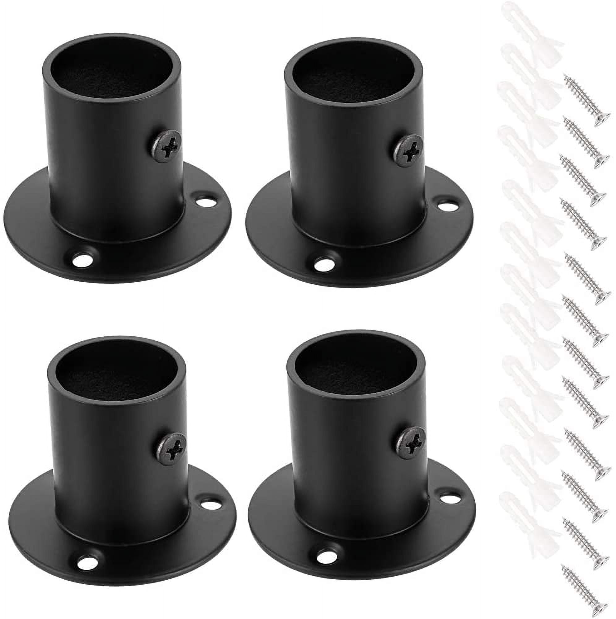 4 Packs Stainless Steel Flange Rod Holders, Wall Mount Pipe Bracket ...
