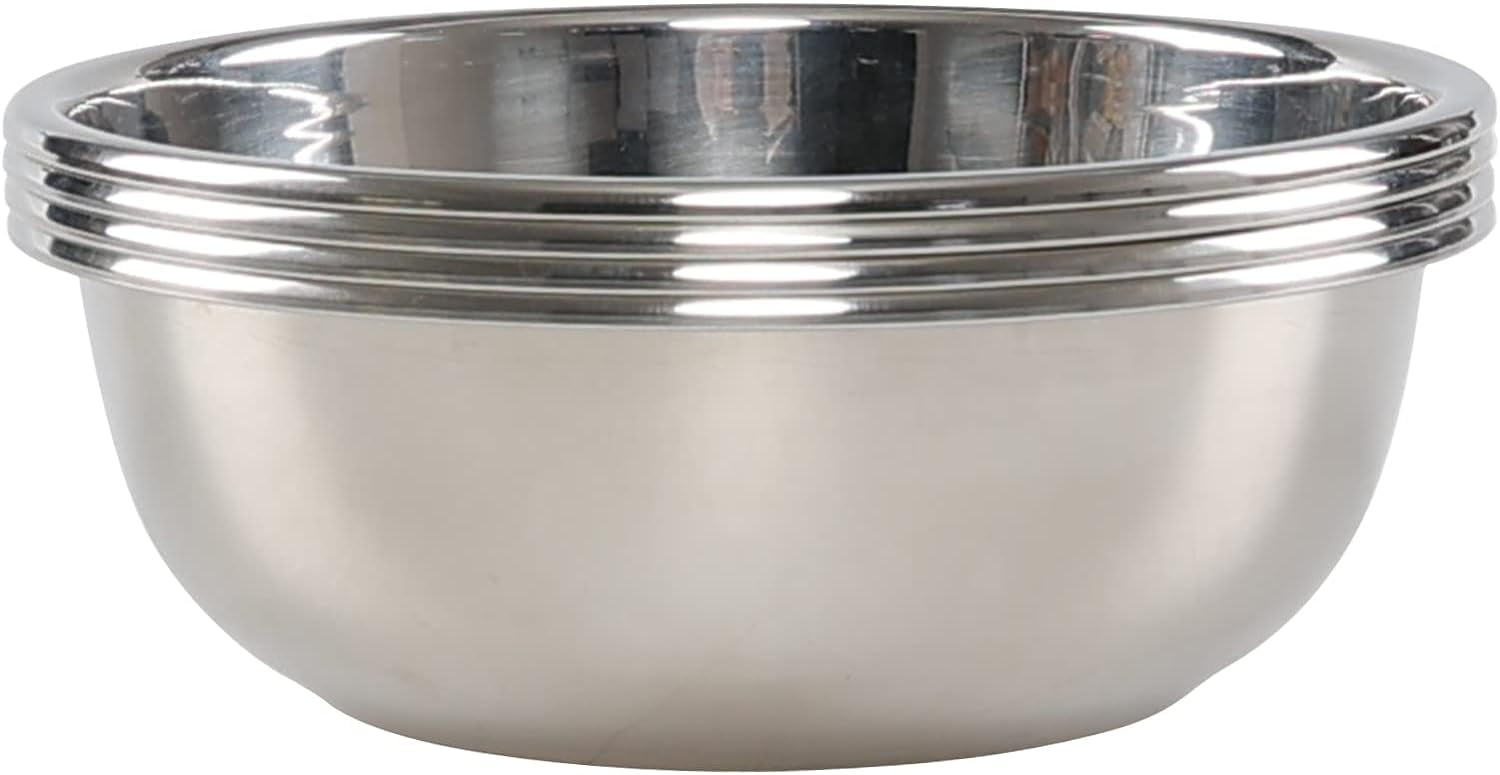 4 Packs Stainless Steel Mixing Bowls, Metal Kitchen Prep Bowls ...