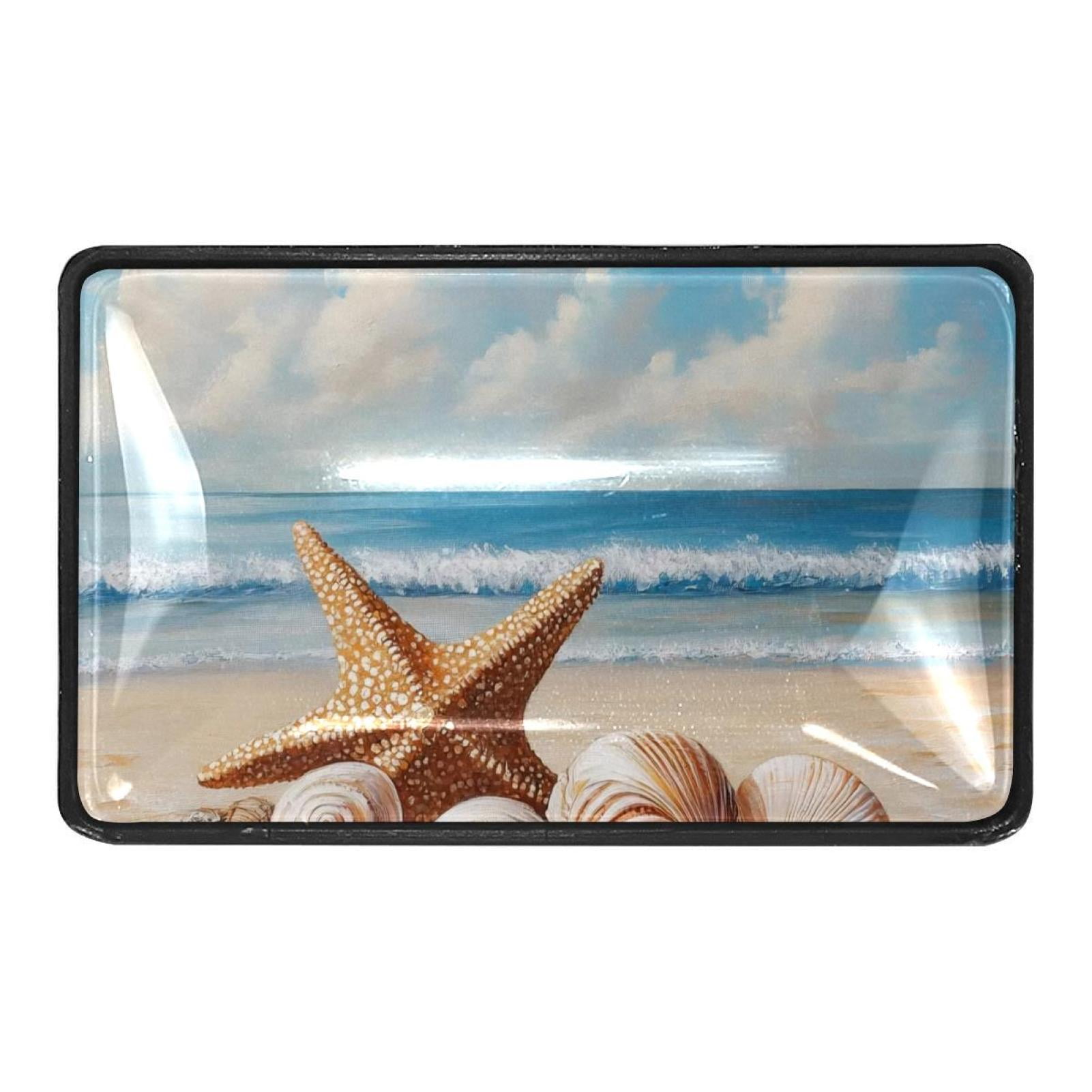 4 Packs Starfh Shells on Beach Sand Crystal Glass Cabinet Knobs Drawer ...