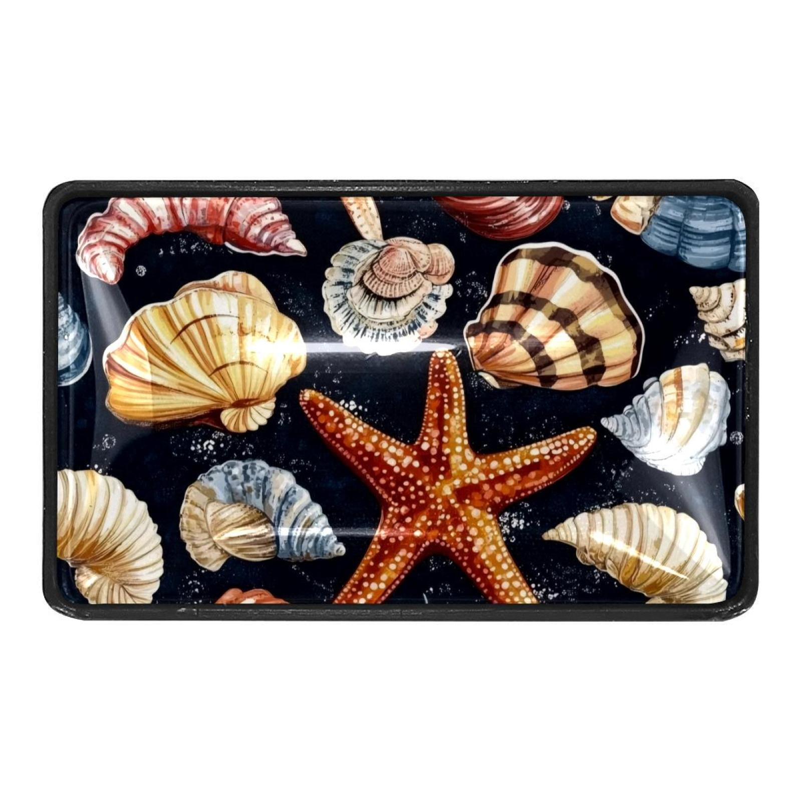 4 Packs Starfish Sea Shells Conch Crystal Glass Cabinet Knobs Drawer ...