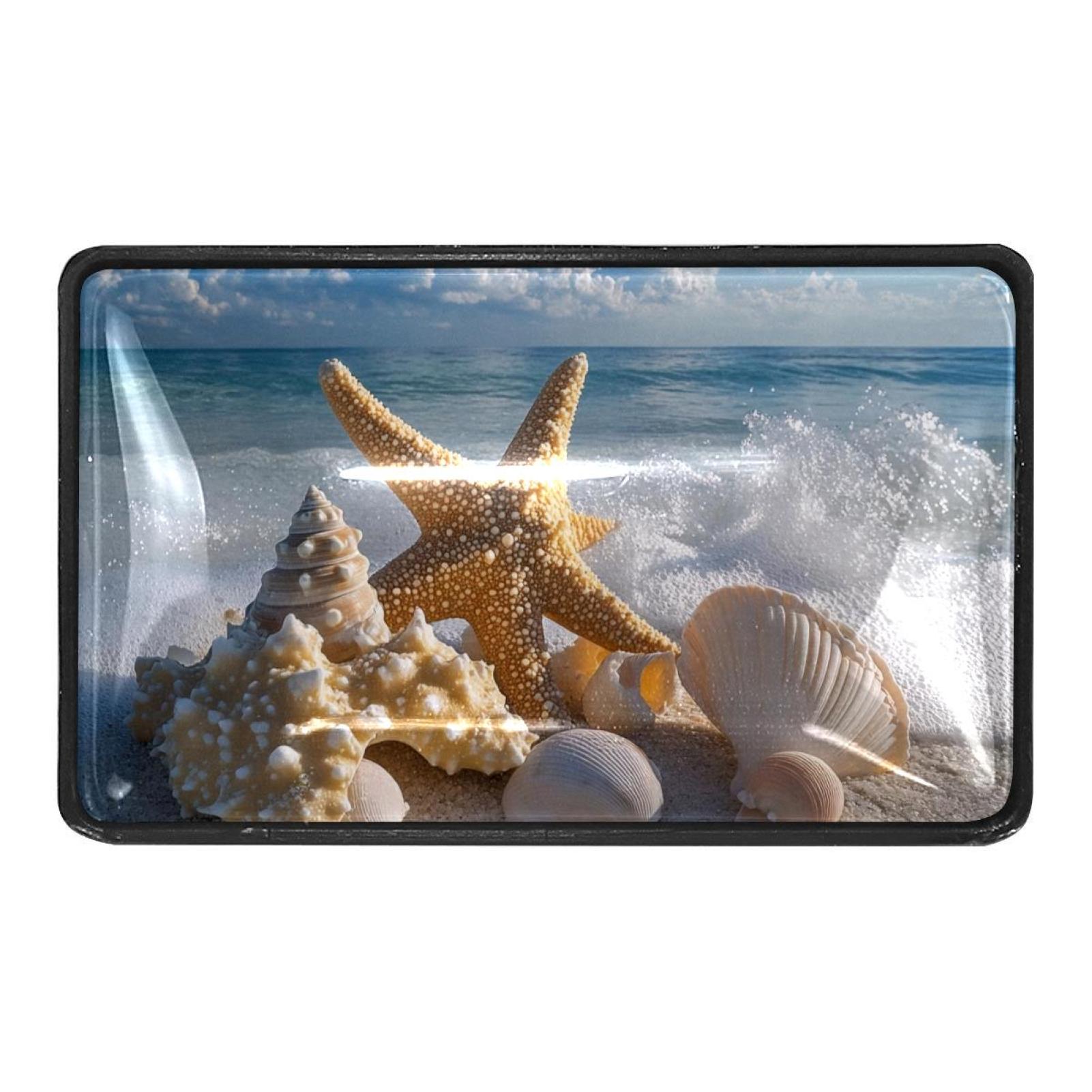 4 Packs Starfish Shells Conch on Beach Crystal Glass Cabinet Knobs ...