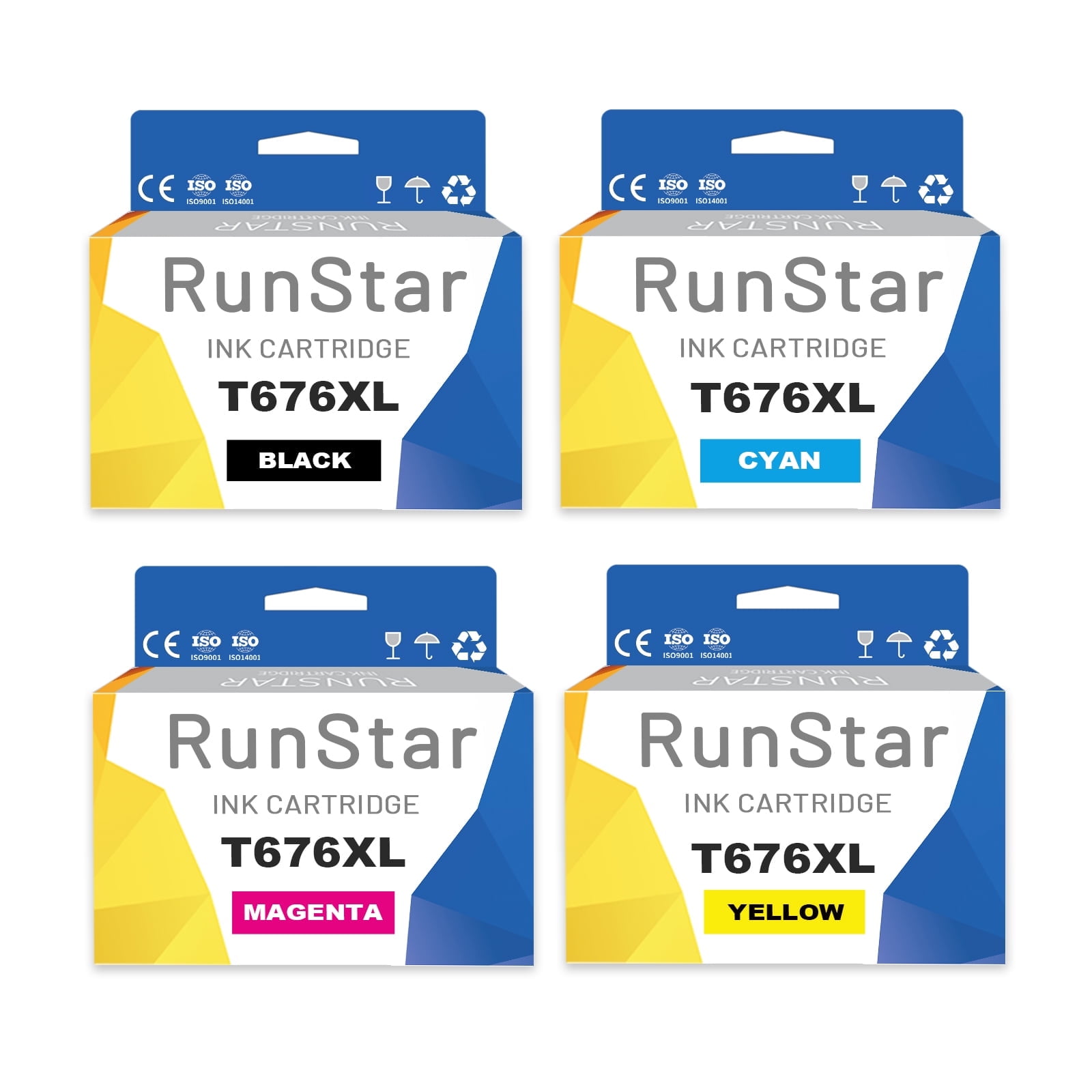 4 Packs 676XL T676XL Ink Cartridge Replacement for Epson 676XL T676XL ...