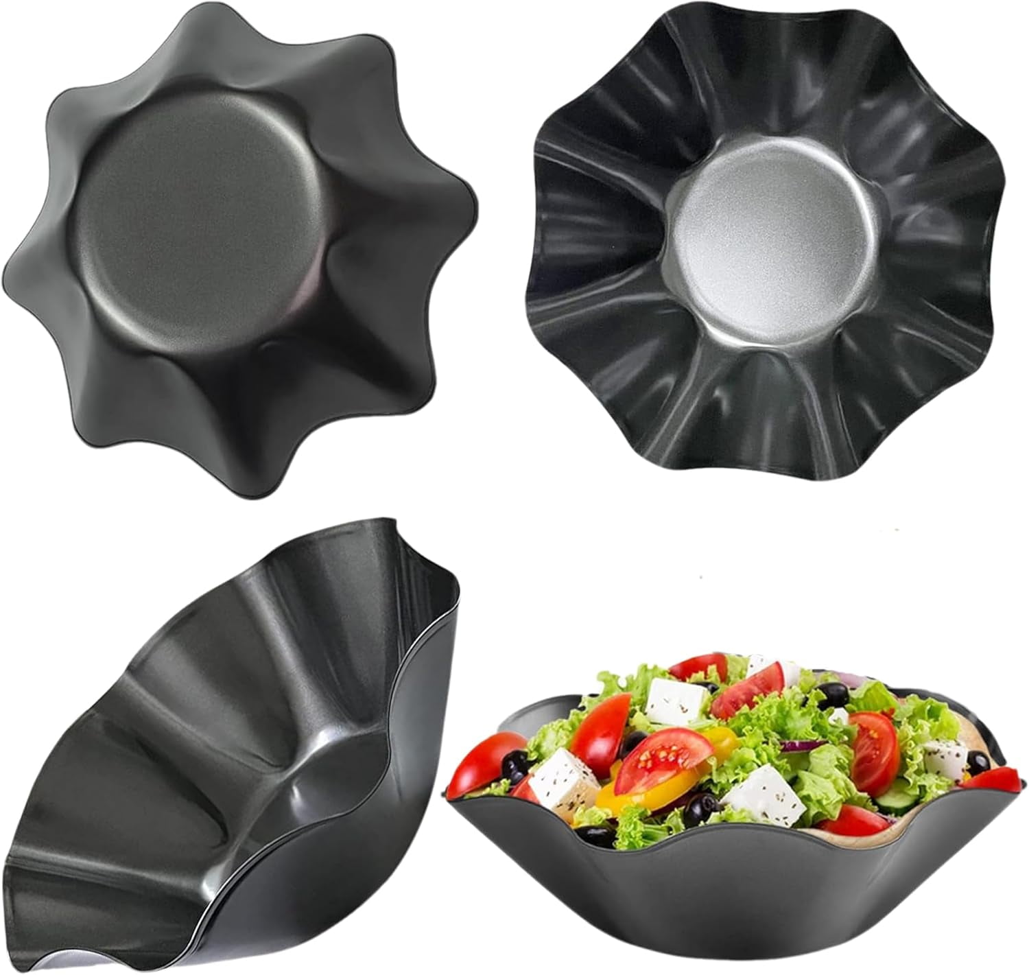 4 Packs Taco Shell Tortilla Bowl Maker: 8.4-inch Nonstick Petal Shape ...