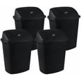 4 Packs Tall Plastic Kitchen Trash Can Swing Lid, 11 Gallon Plastic ...
