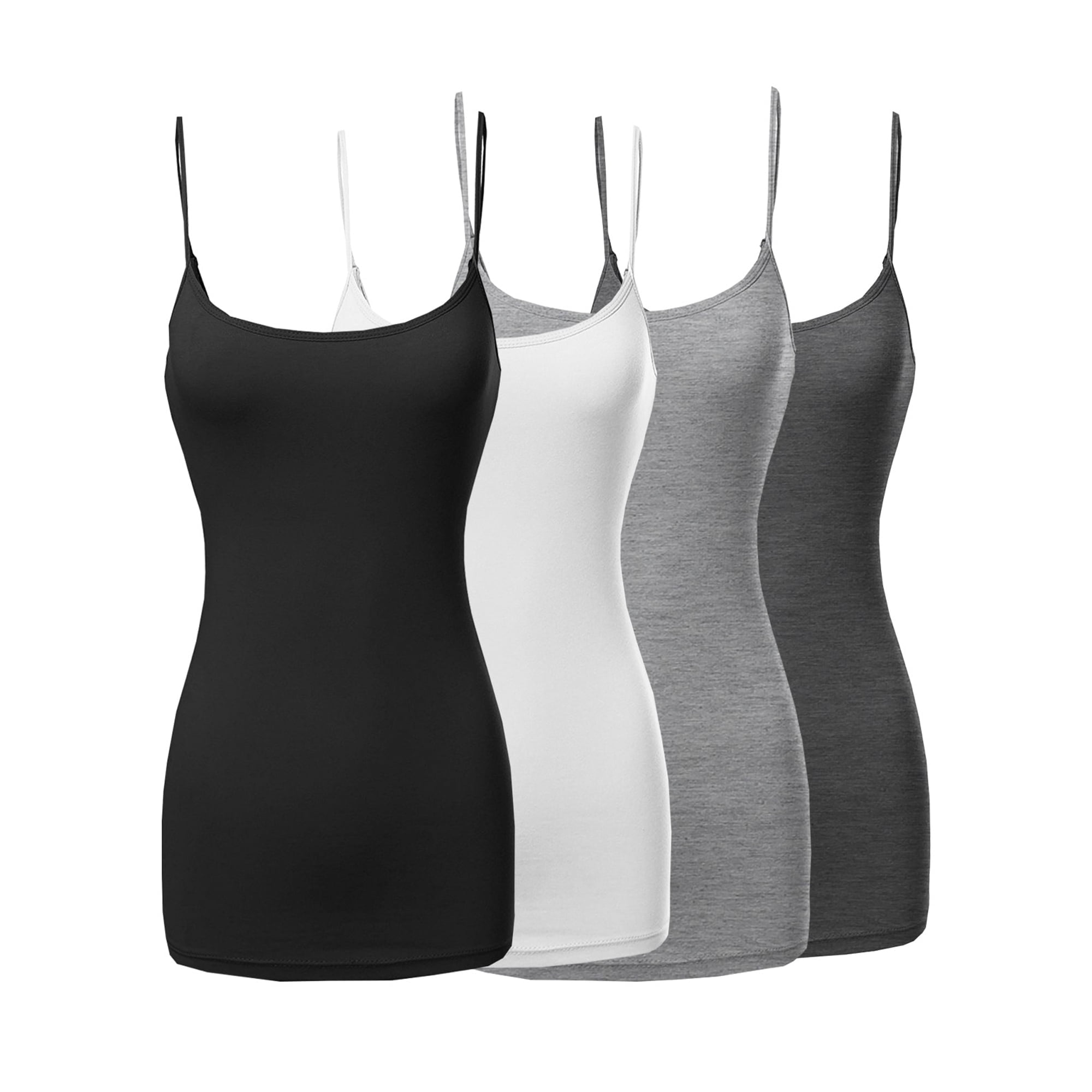 TheLovely Women's Plus Size Camisole 4-Pack, Adjustable Spaghetti ...