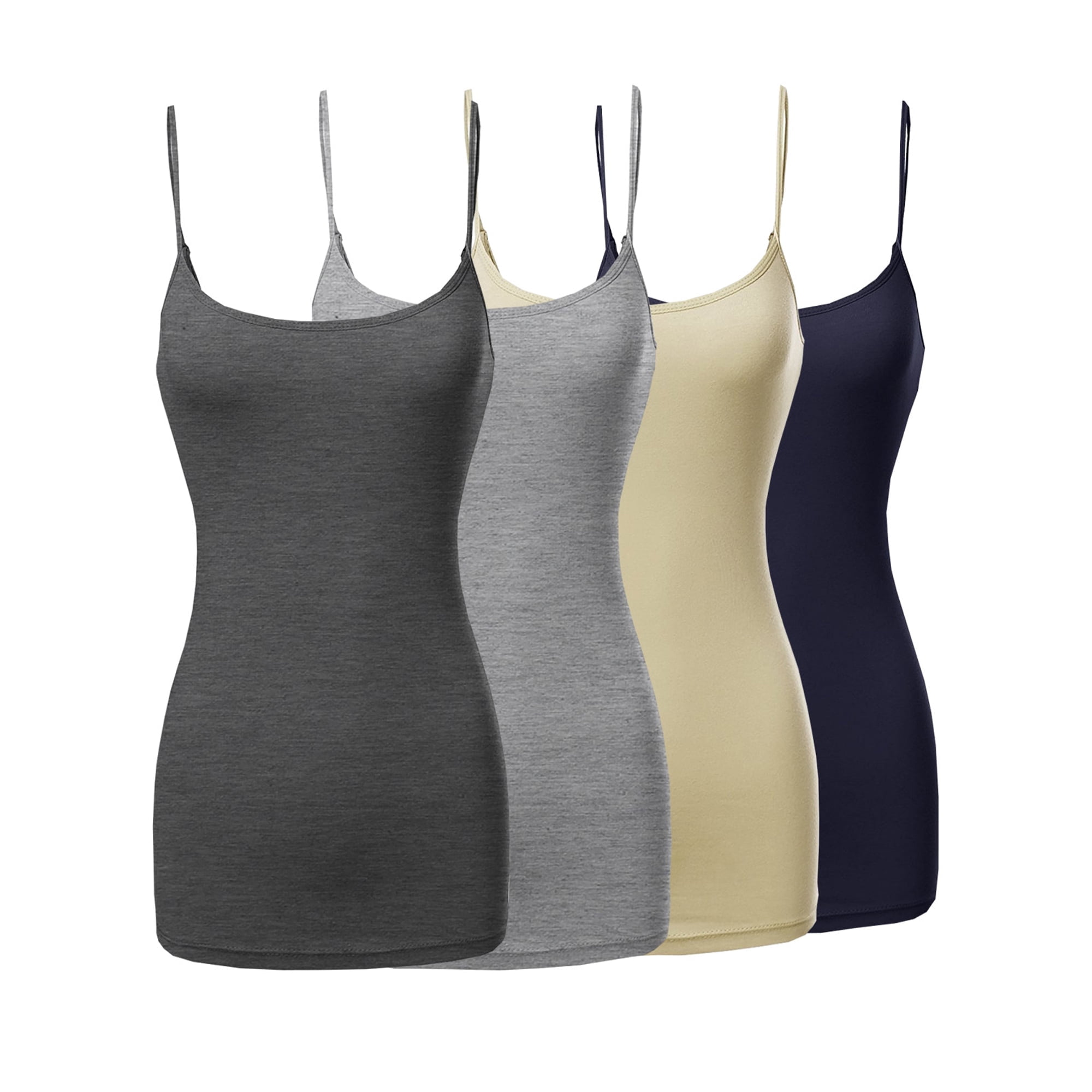 4 Packs - TheLovely Women's & Plus Size Basic Solid Long Length ...