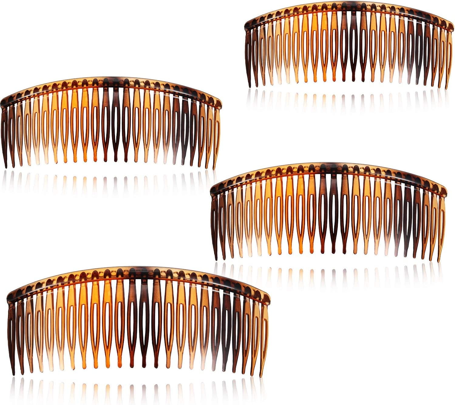 4 Packs Tort Slide Comb Tortoise Shell Side Comb Plain Hair Comb Large ...