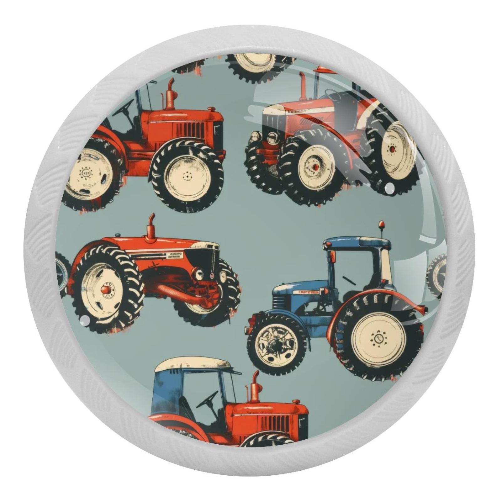 4 Packs Tractors Farm Machinery Crystal Glass Cabinet Knobs Drawer ...