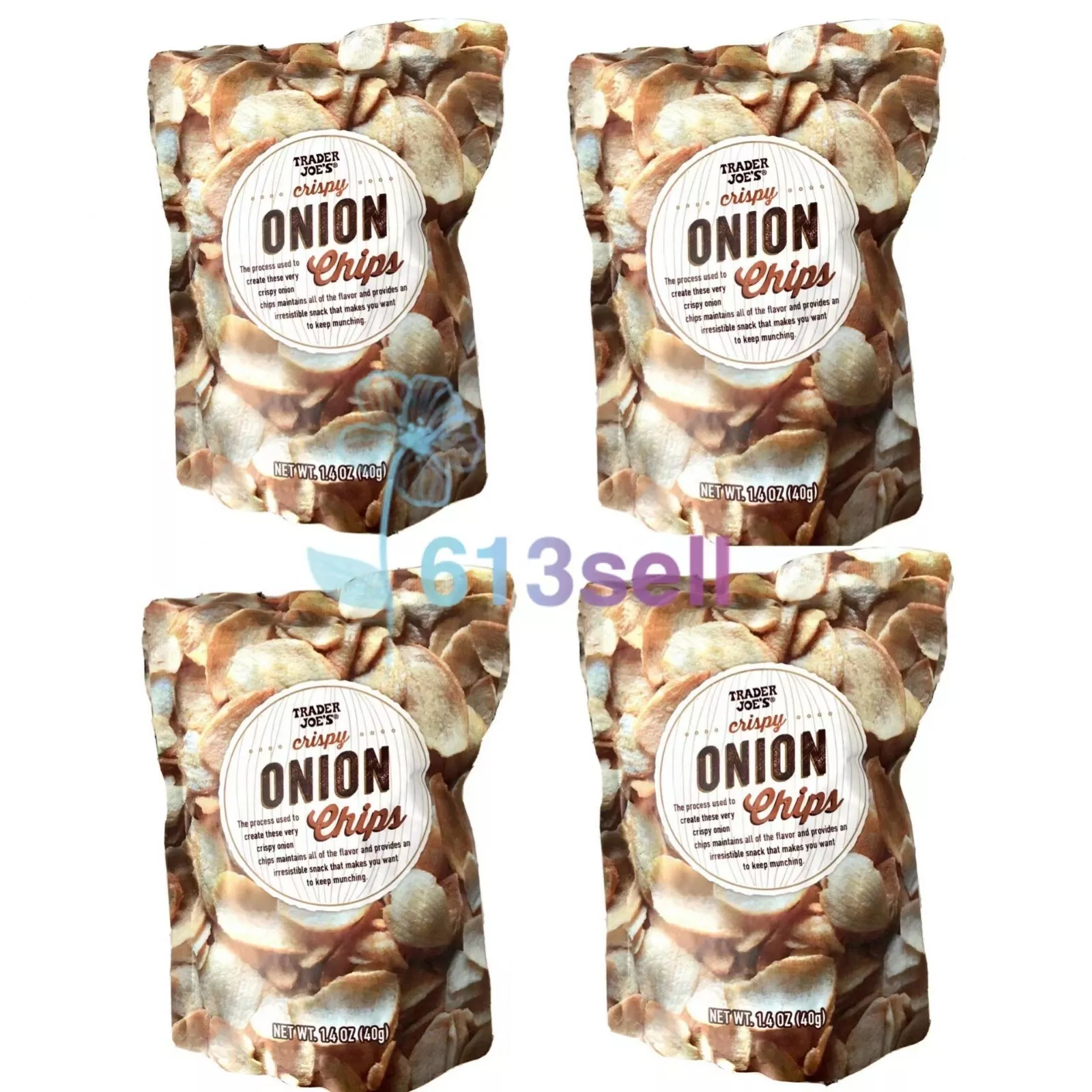 4 Packs Trader Joe's Crispy Onion Chips 1.4 oz Each Pack, Total 5.6 oz ...