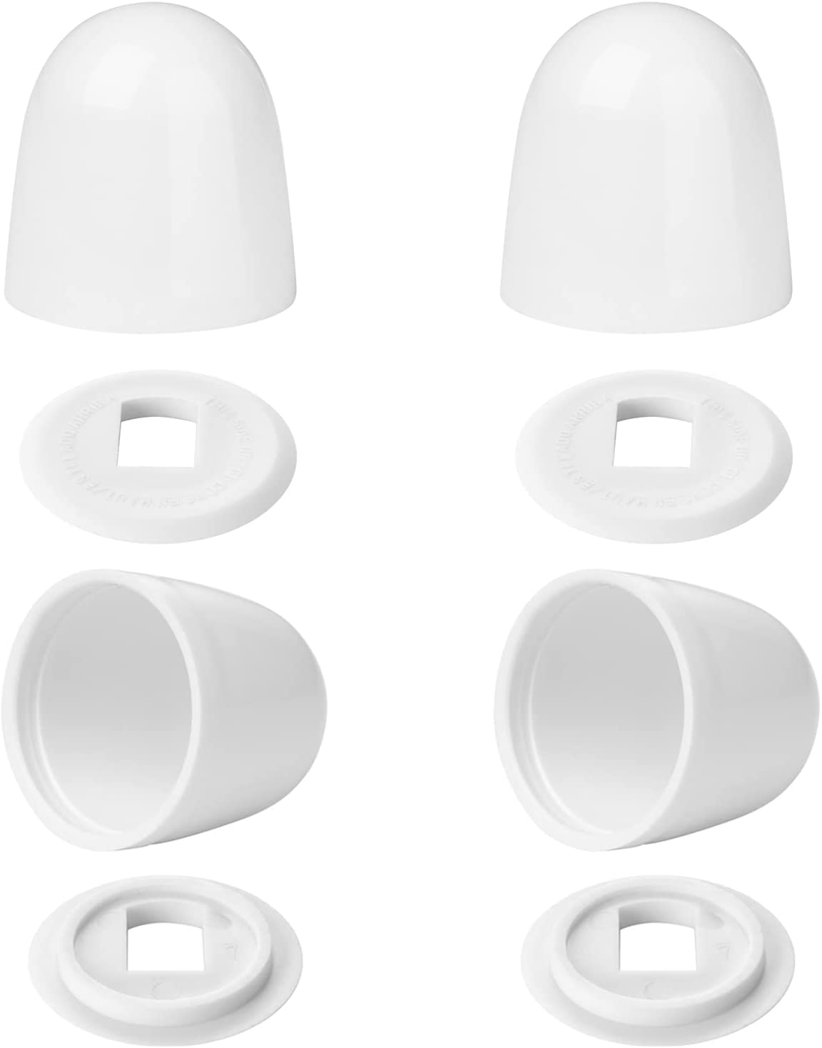 4 Packs Universal Toilet Bolt Caps, Plastic Push-On Caps with Washers ...