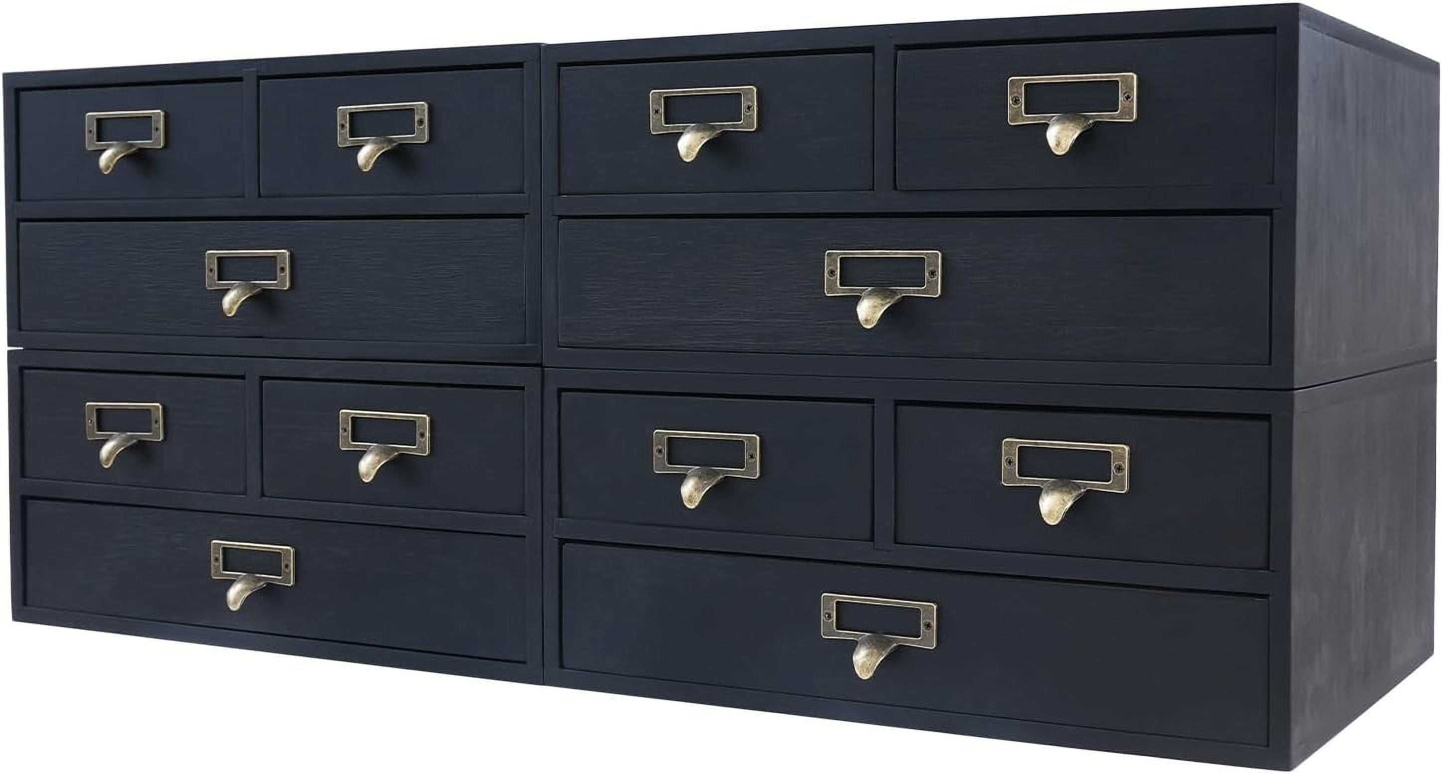 4 Packs Vintage Desktop Apothecary Cabinet with 3 Drawers,Wood Desktop ...