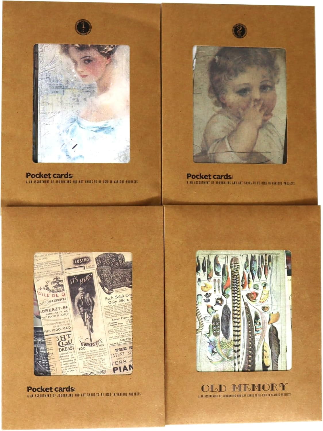 4 Packs Vintage Junk Journal Mixed Media Paper and Stickers Collage Kit ...