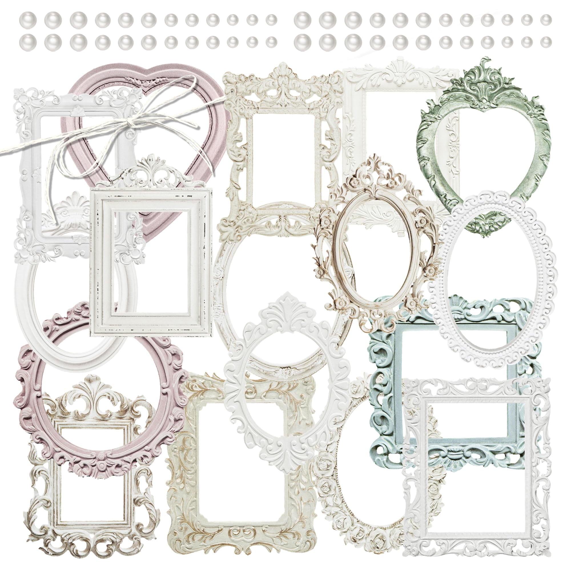 4 Packs Vintage Paper TSF6 Frame Border Paperboard Photo Frame Retro ...