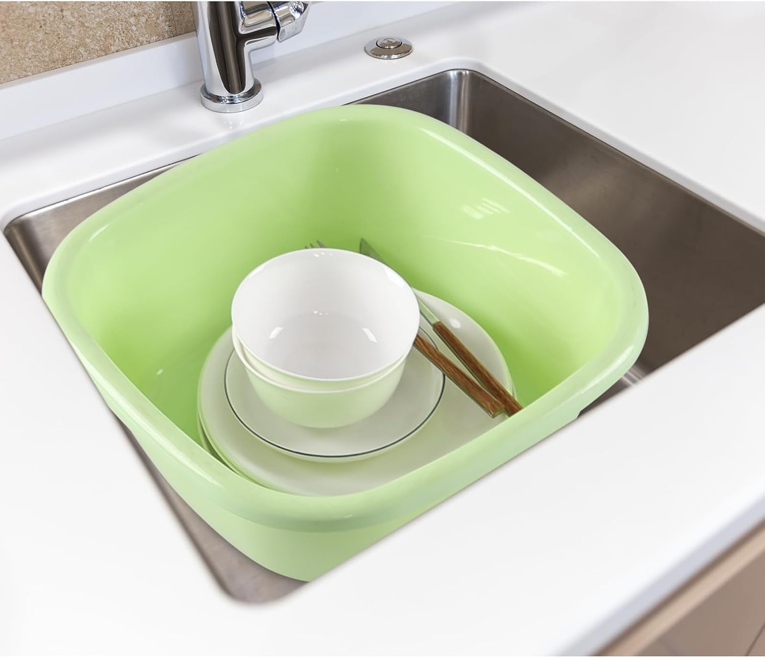 4 Packs Wash Tub Dishpan Basin, Plastic Bucket Dish Pans for Washing ...