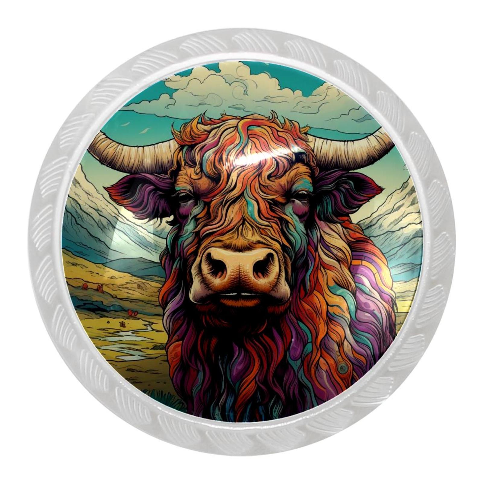 4 Packs Yak Cabinet Knobs, 1.37" Modern Kitchen Cabinet Pulls with ...