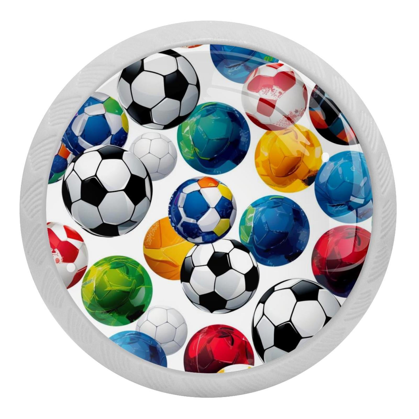 4 Packs multicolor Soccer Balls Fluorescence Crystal Glass Cabinet ...