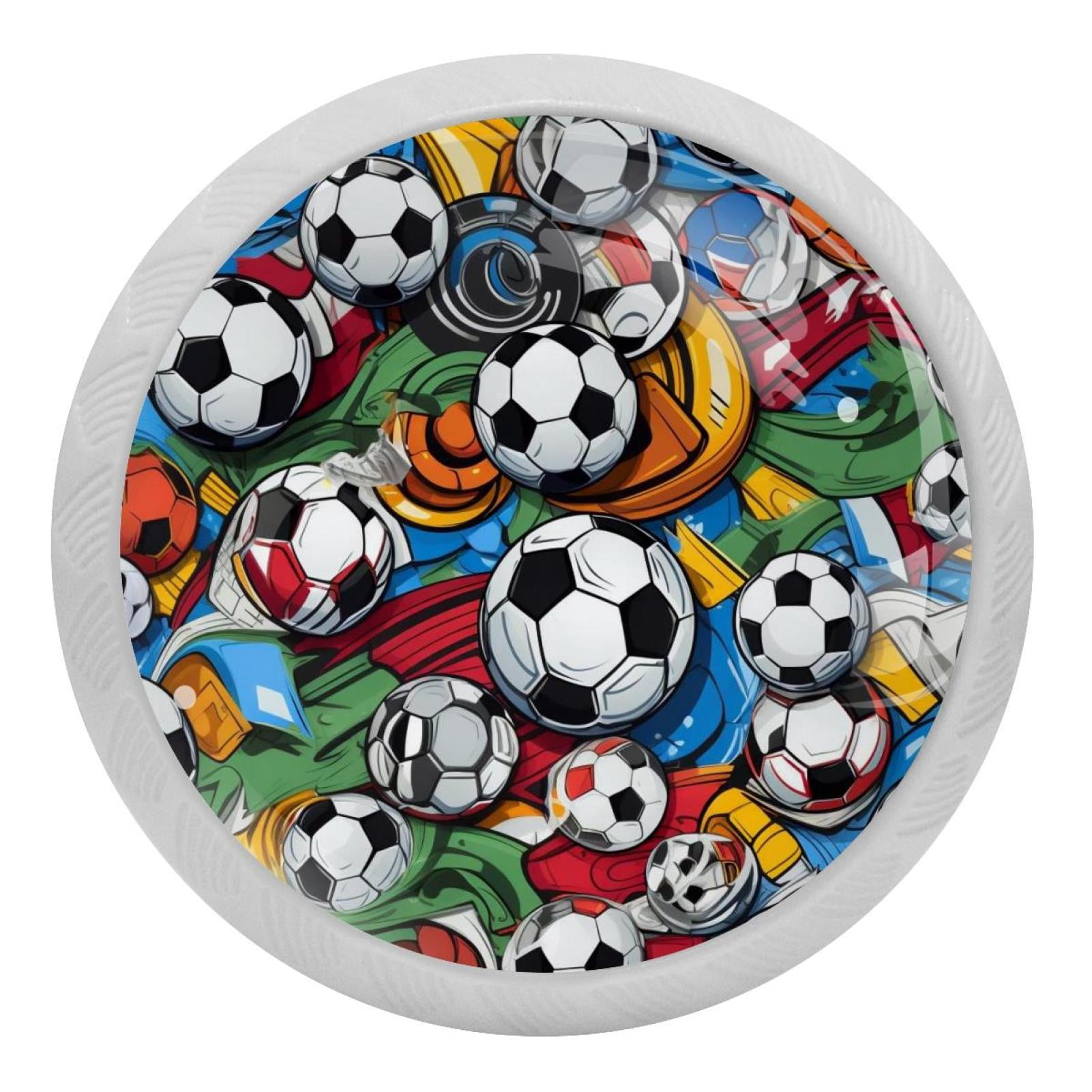 4 Packs multicolor Soccer Balls Fluorescence Crystal Glass Cabinet ...