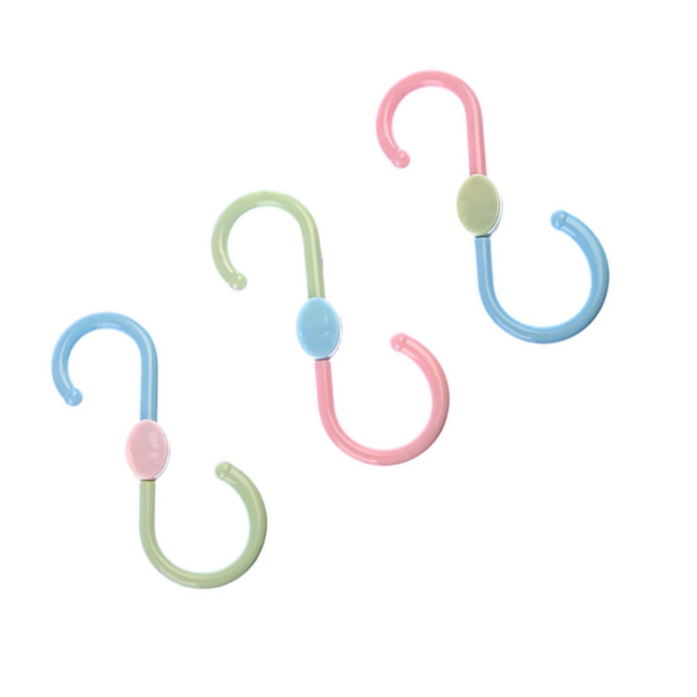 4 Packs of Colorful Hooks 360 Degree Rotatable S Shaped Multifunctional ...