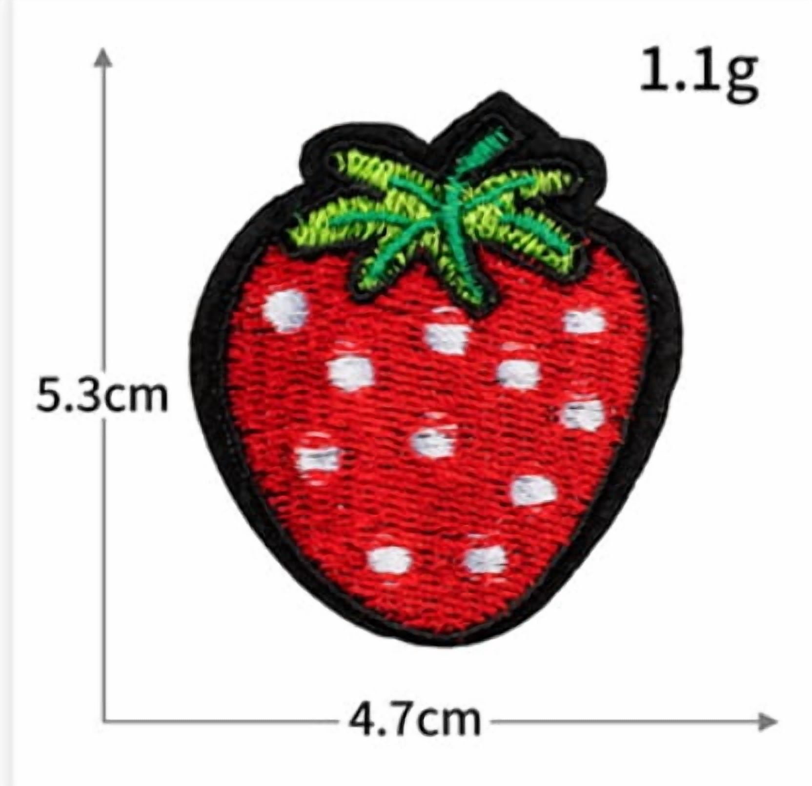 4 Packs of Cute Cartoon Fruit Embroidered Patches - Strawberry ...