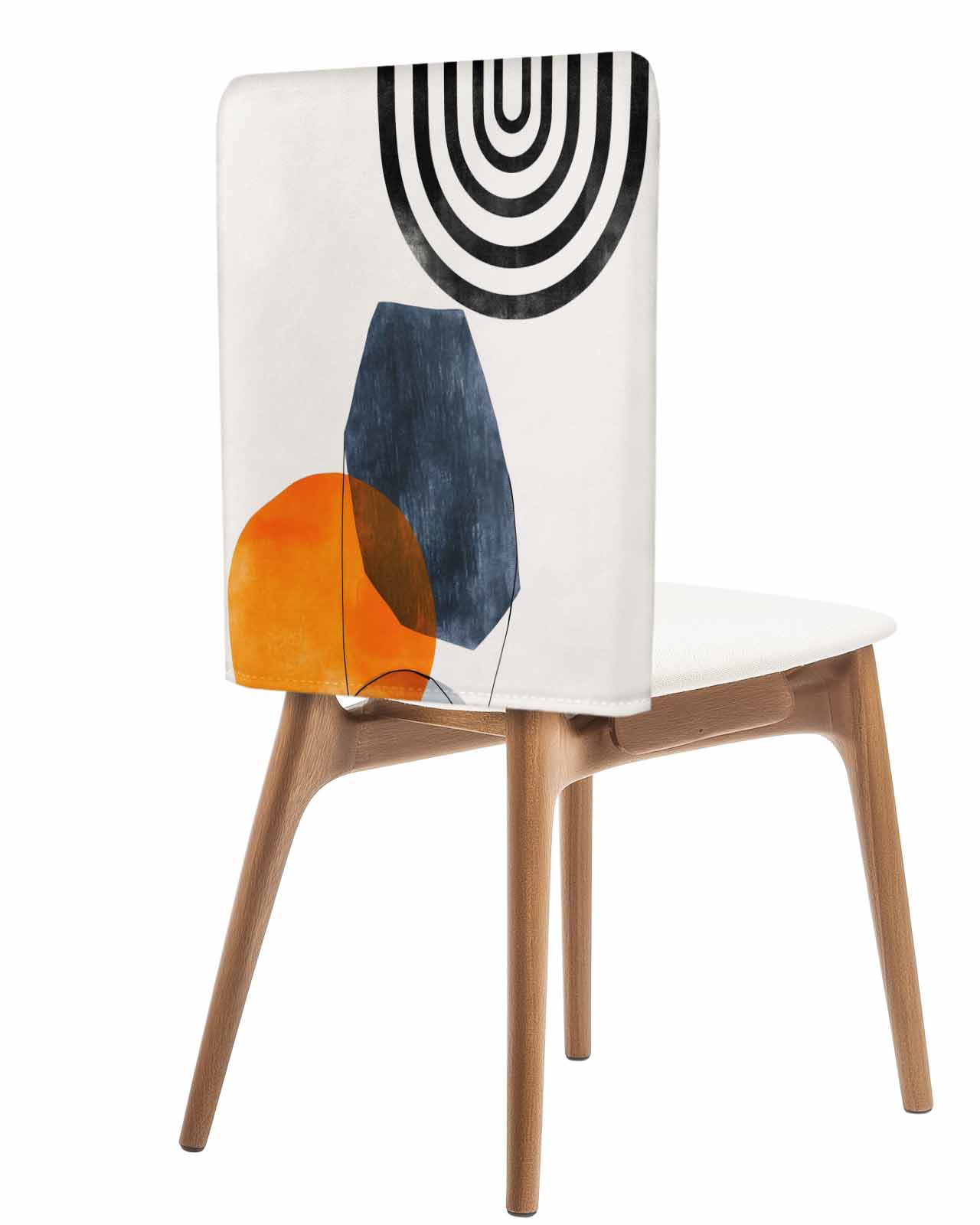 4 PacksBoho Geometric Dining Chair Back Cover, Navy Blue Abstract ...