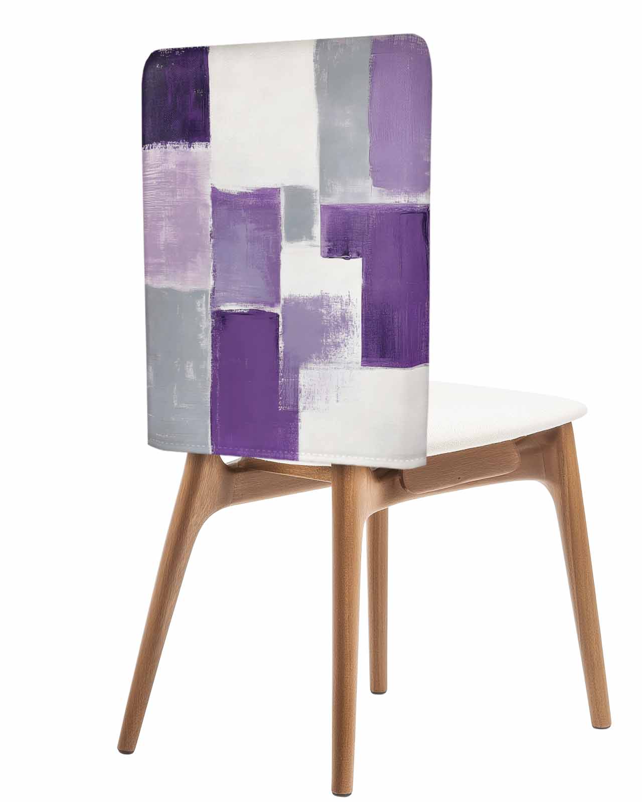 4 PacksPurple Gray White Dining Chair Back Cover, Abstract Modern ...