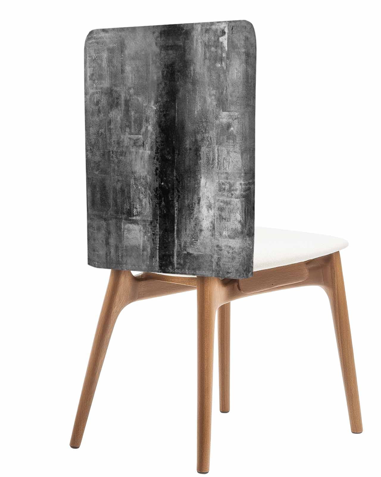 4 PacksRetro Grey Dining Chair Back Cover, Abstract Art Painting Modern ...